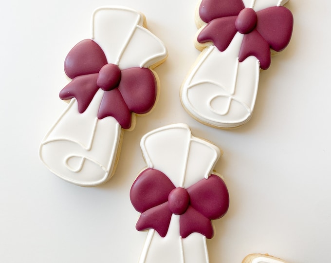 Rolled Graduation Diploma Cookie Cutter With Bow, Foil Ribbon or Wax ...