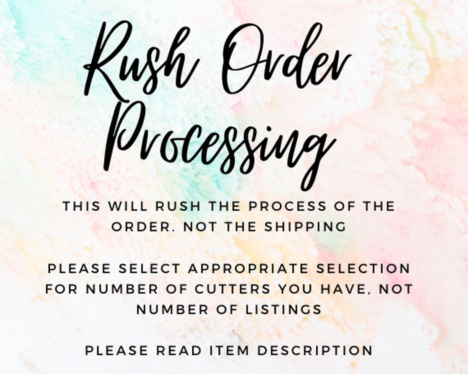 Rush Order Processing - Etsy