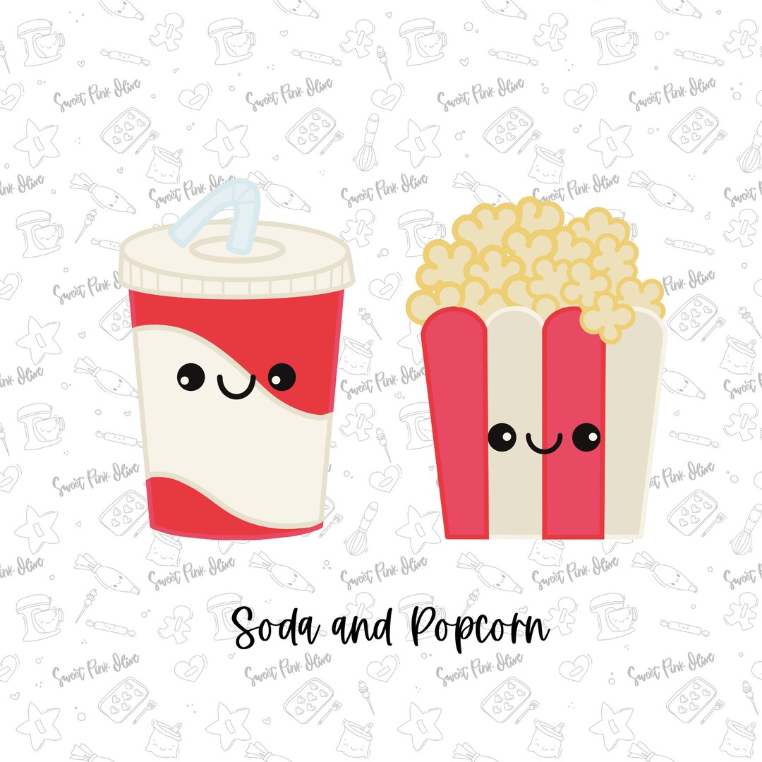 Soda and Popcorn - Valentine Food Pair Cookie Cutters - Etsy