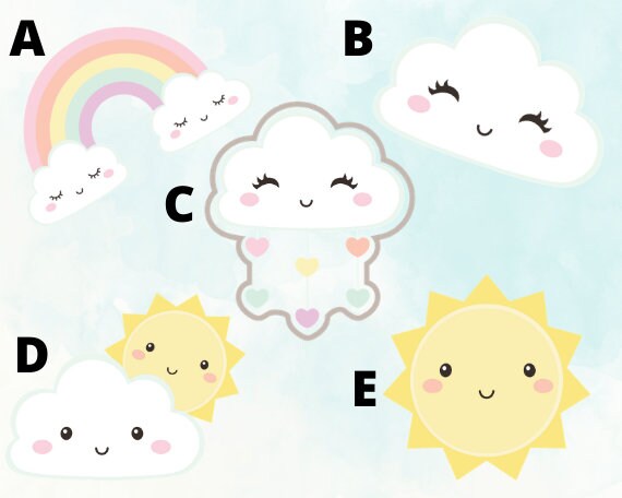 Cute Weather, Clouds, Sunshine, Rain Cookie Cutters, Build Your Own Set ...