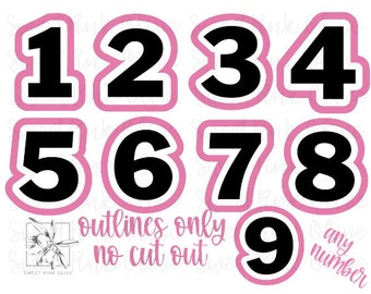 Numbers With Script Words Bubbly Version, Letters Cookie Cutters, Pick ...