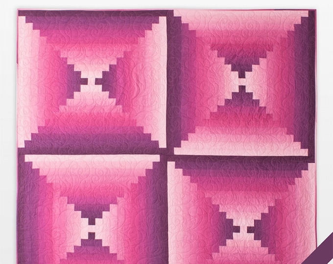 Ombre Log Cabin Quilt Pattern From Hunter's Design Studio - Etsy