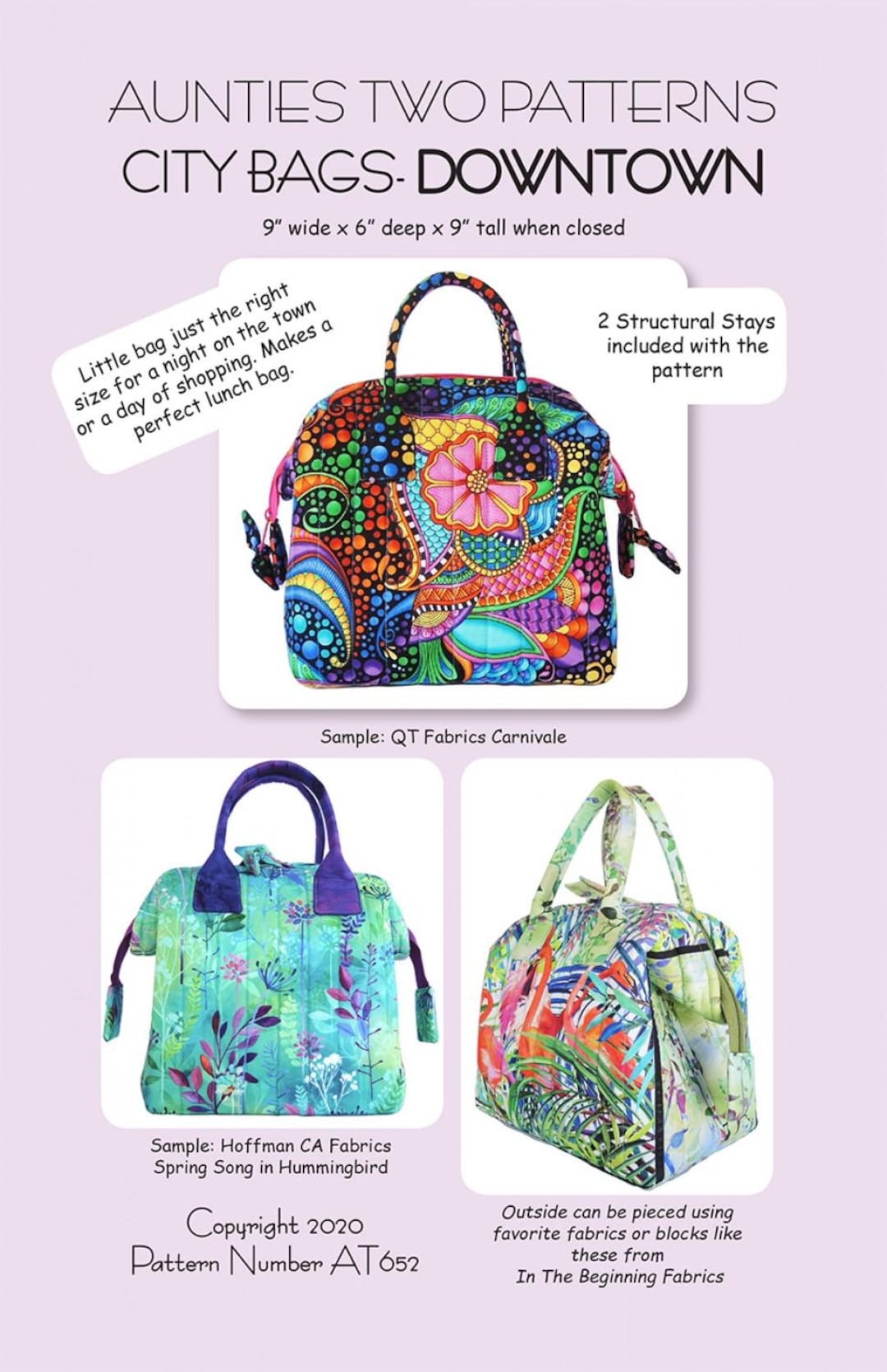 City Bags-downtown Pattern From Aunties Two Patterns - Etsy