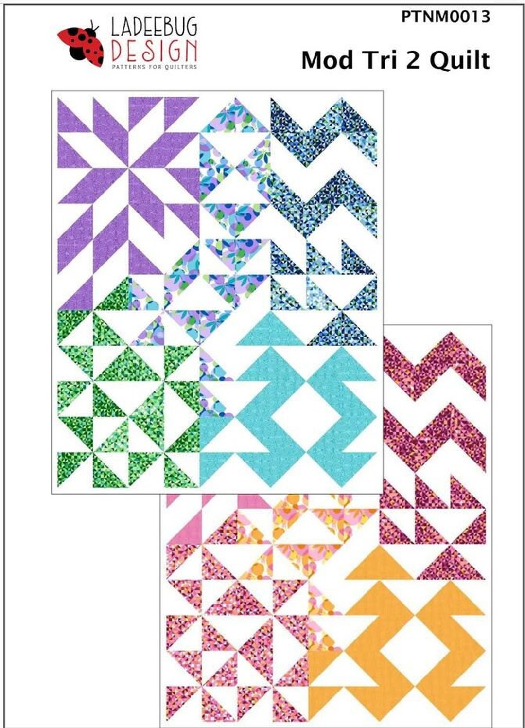 Mod Tri 2 Quilt Pattern Designed by Sara Lister of Ladeebug Design for ...