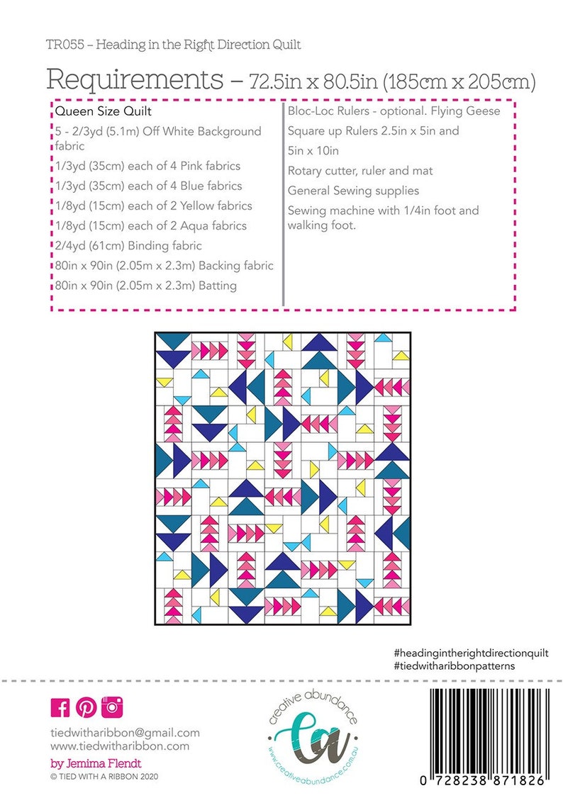 Heading in the Right Direction quilt pattern from Tied With a | Etsy