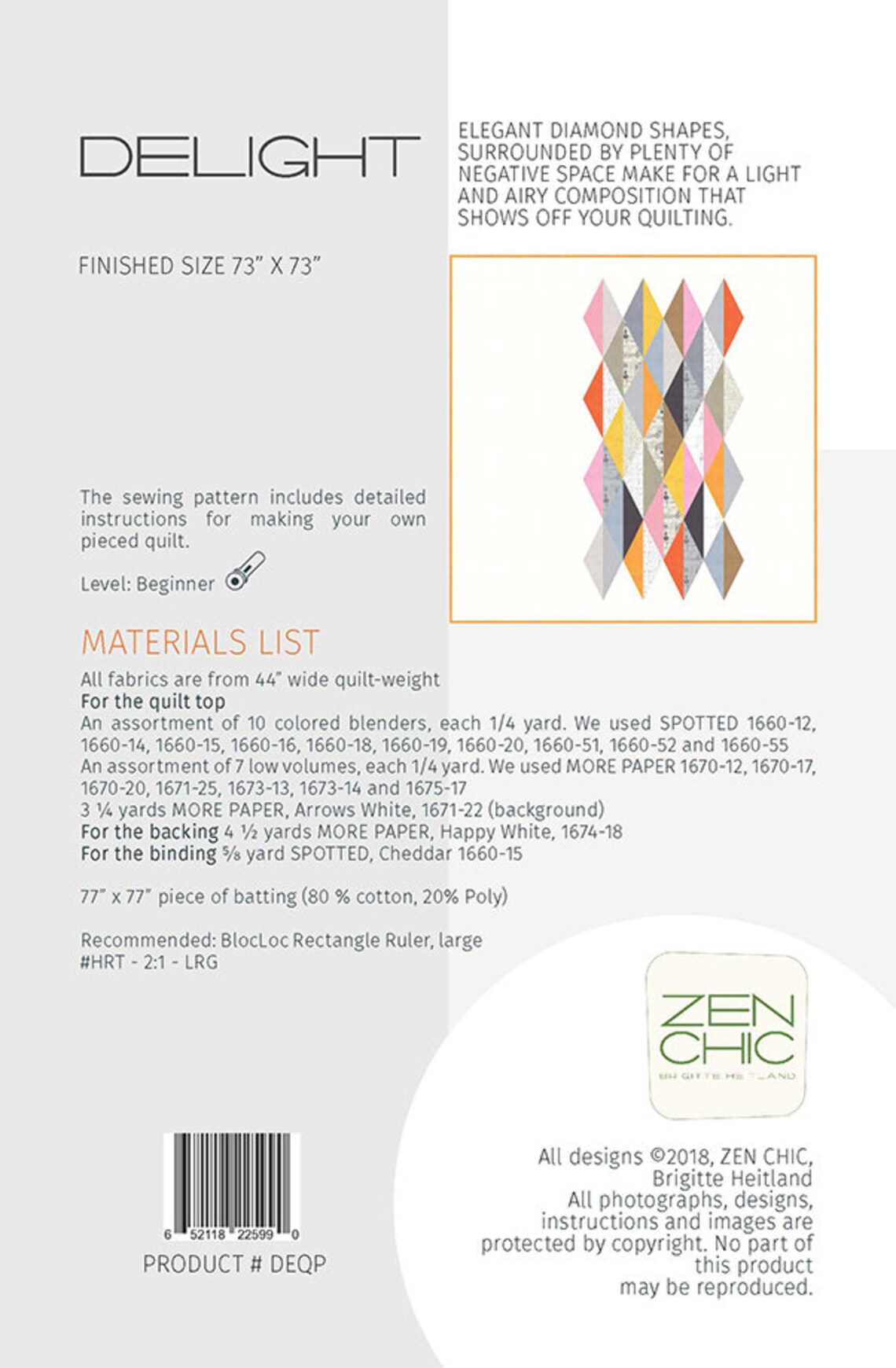 Delight Quilt Pattern From Zen Chic | Etsy