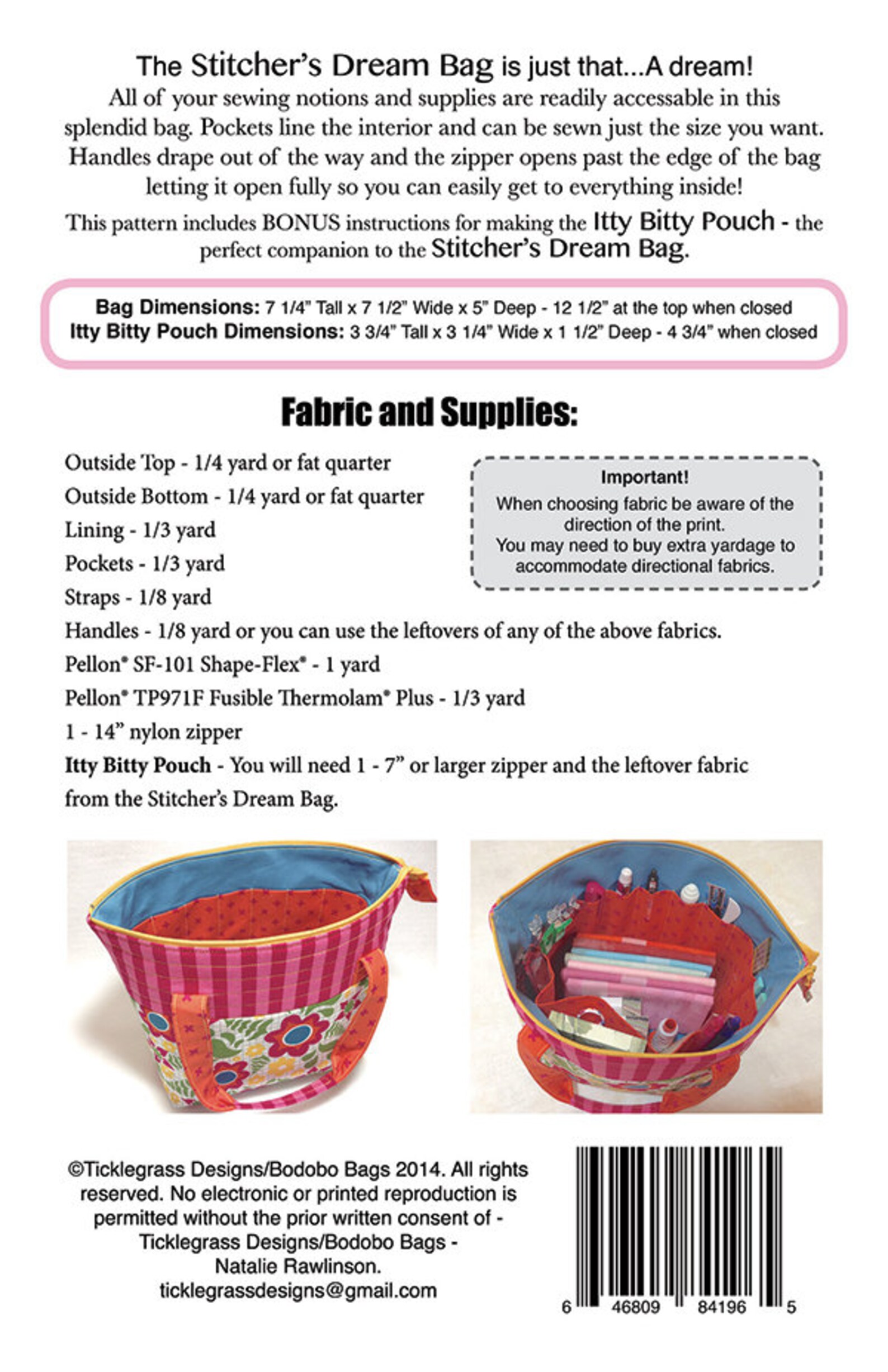 Stitcher's Dream Bag Pattern From Bodobo Bags for | Etsy