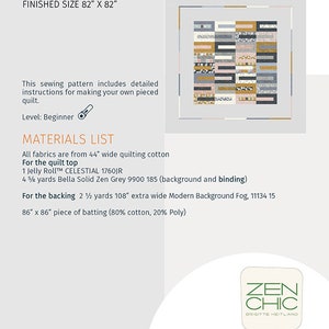 Celestial Stripes Quilt Pattern by Brigitte Heitland for Zen Chic - Etsy