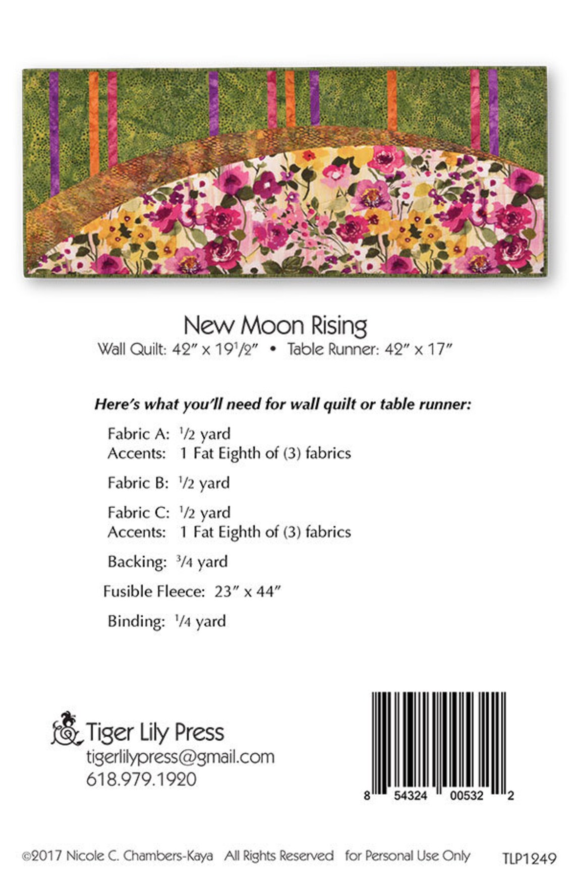 New Moon Rising Table Runner & Wall Quilt Pattern From Tiger | Etsy