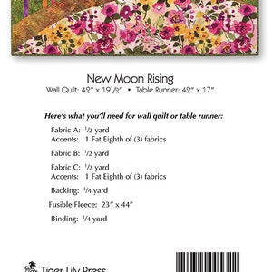 New Moon Rising Table Runner & Wall Quilt Pattern From Tiger Lilly ...