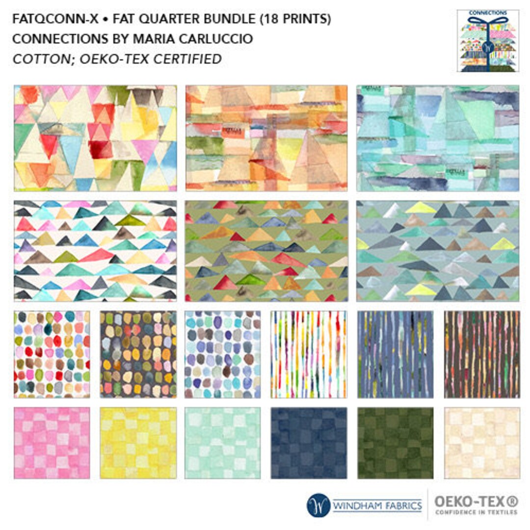 Connection Fabric Fat Quarter Bundle by Maria Carluccio for Windham ...