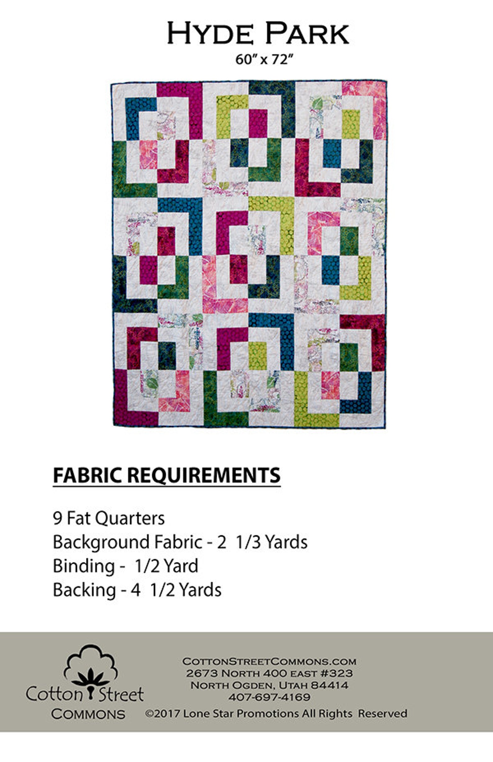 Hyde Park 210 Quilt Pattern From Cotton Street Commons - Etsy