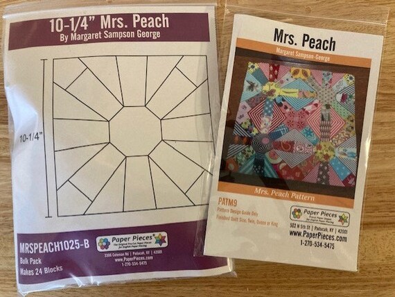 Mrs. Peach Quilt Pattern and Paper Pieces Bulk Pack by | Etsy