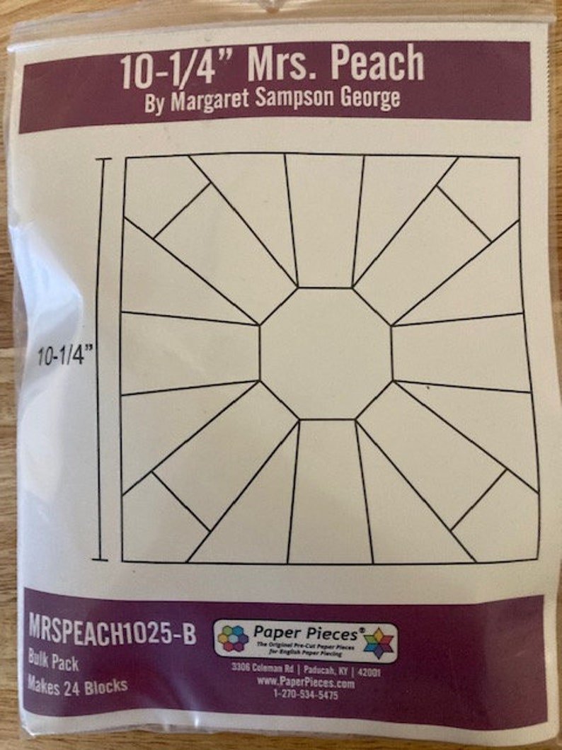 Mrs. Peach Quilt Pattern and Paper Pieces Bulk Pack by - Etsy