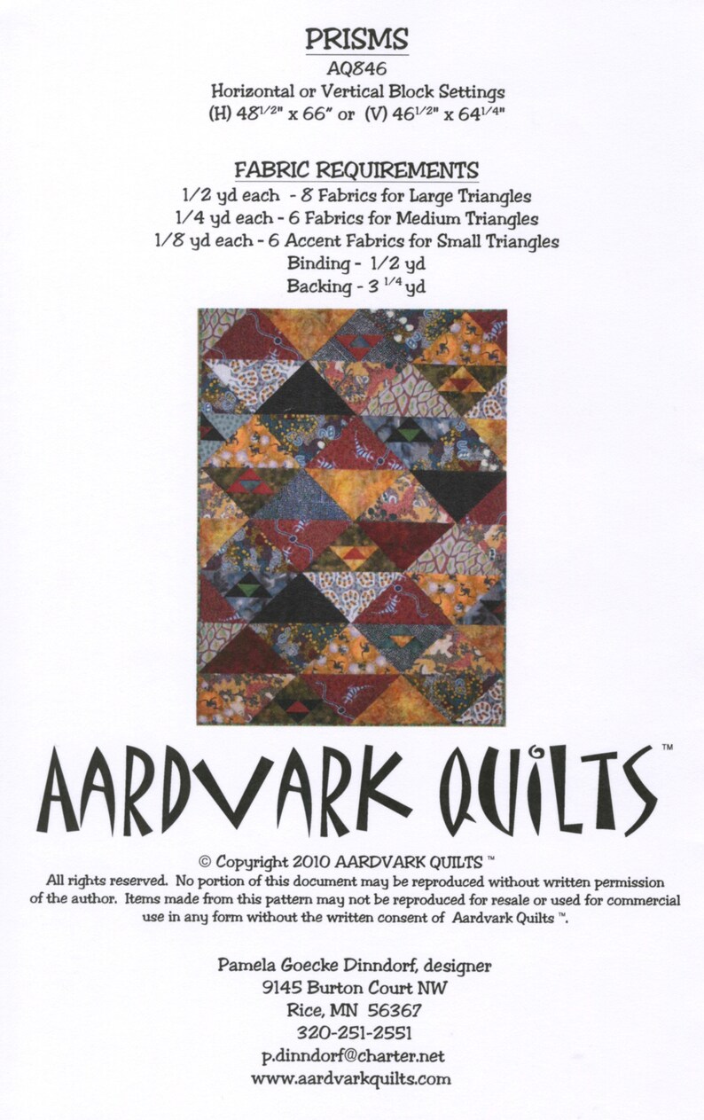 Prisms Quilt Pattern From Aardvark Quilts AQ846 - Etsy