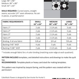 Colorblock Flowers Quilt Pattern From Hunter's Design - Etsy