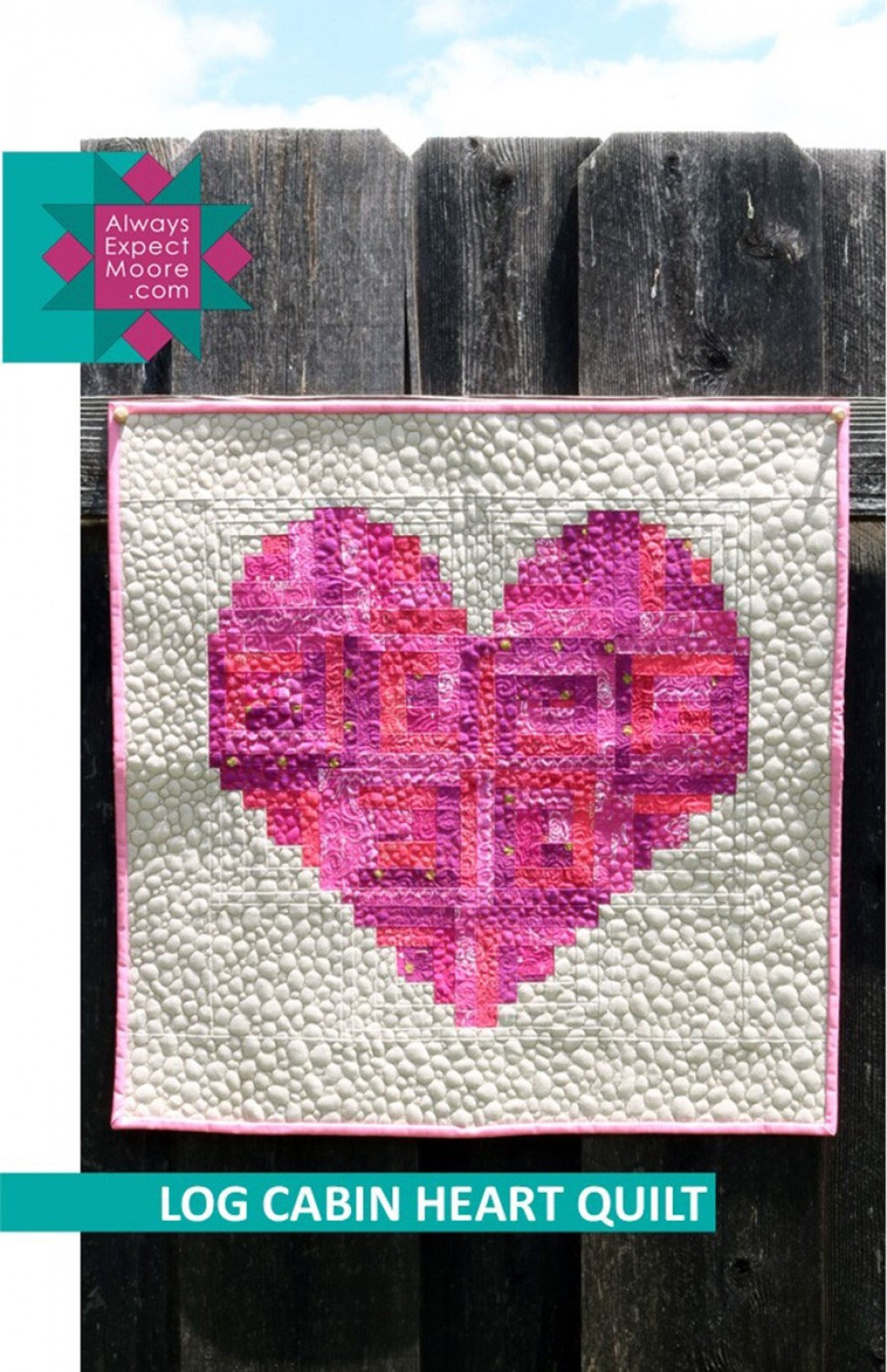 Log Cabin Heart Quilt Pattern From Alwaysexpectmore.com - Etsy