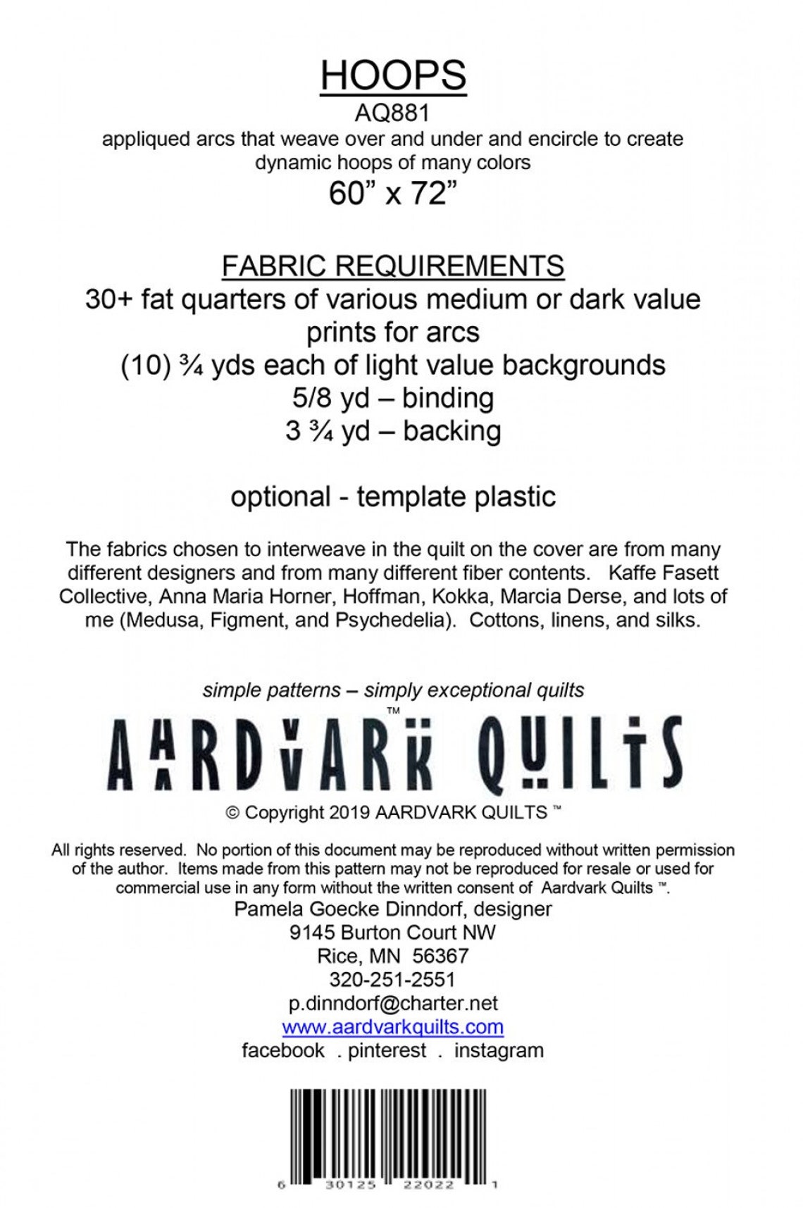 Hoops Quilt Pattern From Aardvark Quilts - Etsy