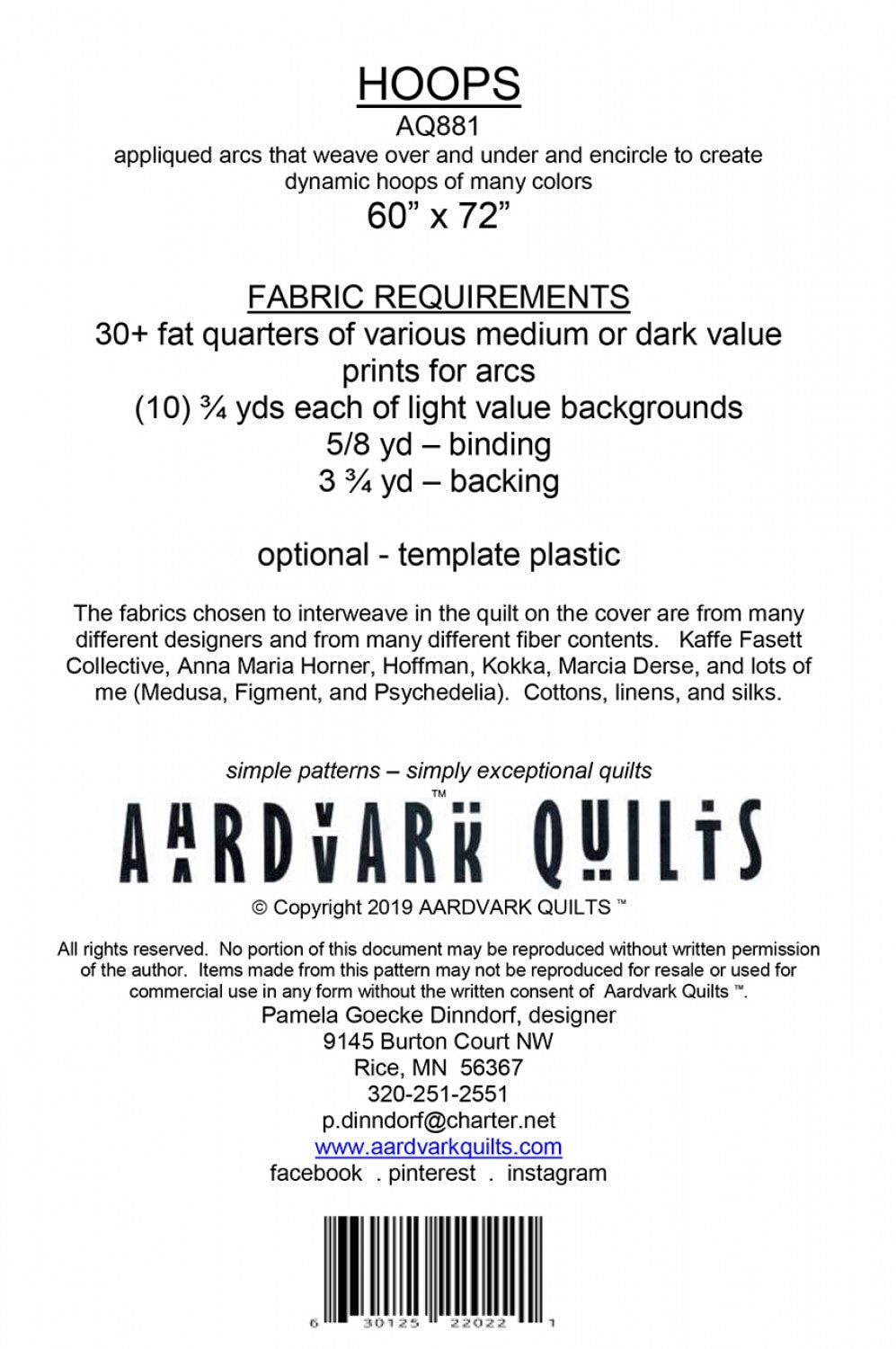 Hoops Quilt Pattern From Aardvark Quilts - Etsy