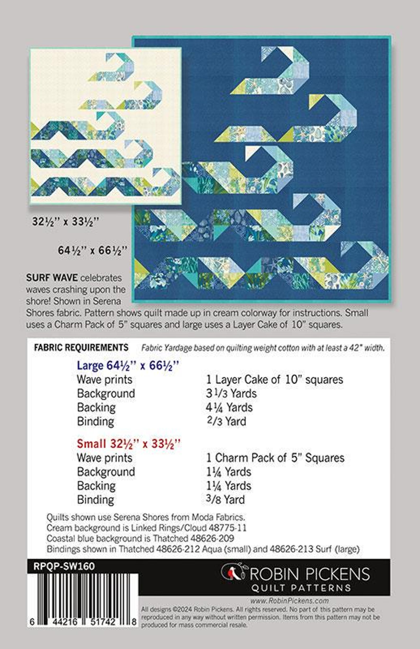 Surf Wave Quilt Pattern by Robin Pickens Quilt Patterns - Etsy