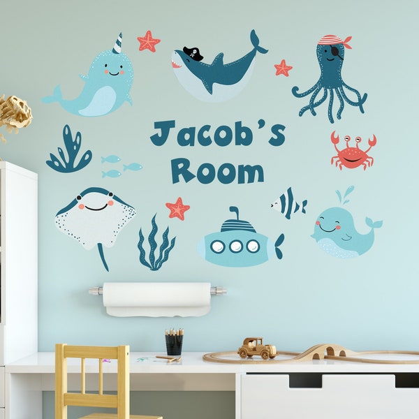 Ocean Theme Wall Decal - Etsy