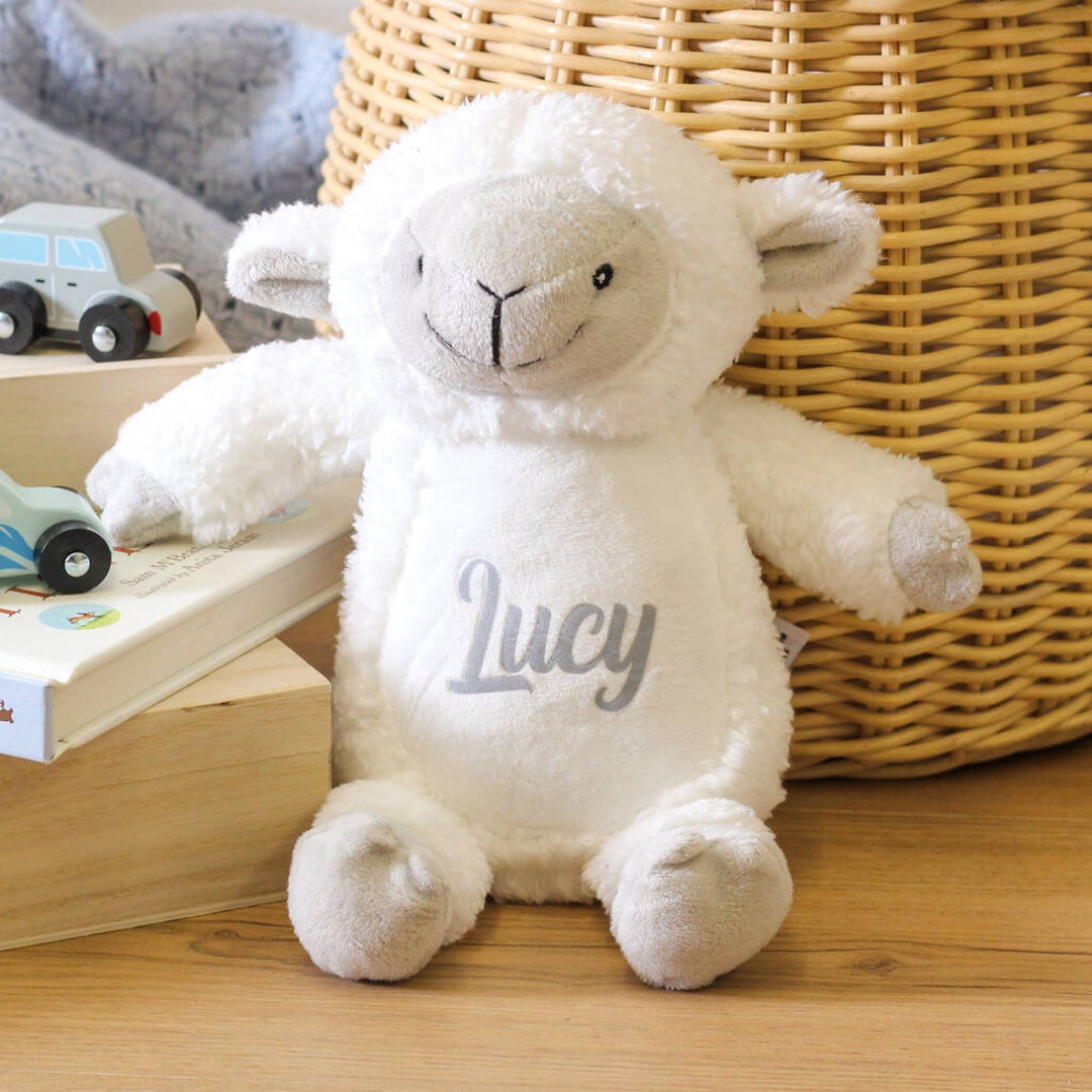 Personalised Lamb Soft Toy Teddy Bear Gift for Children, Custom Stuffed ...