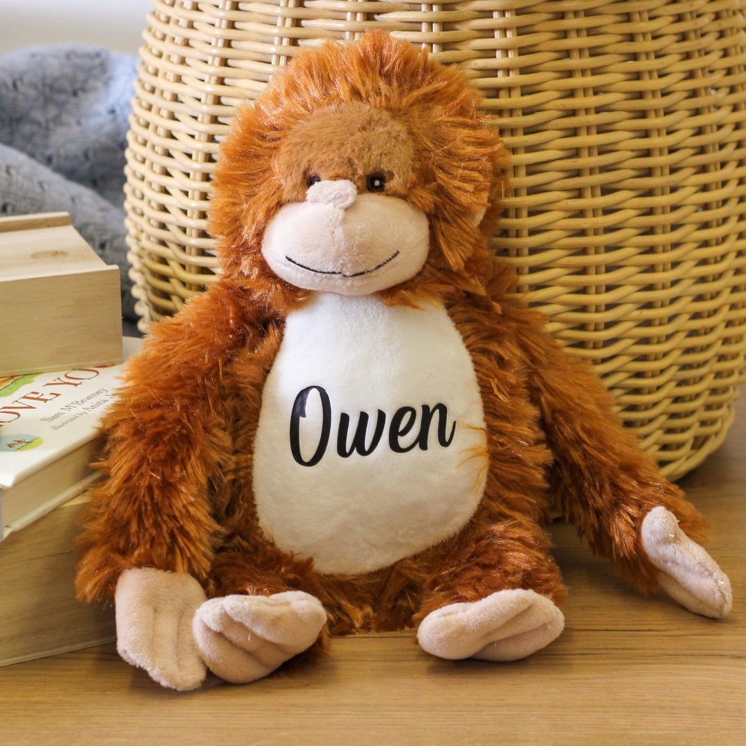 Personalised Orangutan Monkey Teddy Bear Kids Gift Toy, Personalised ...