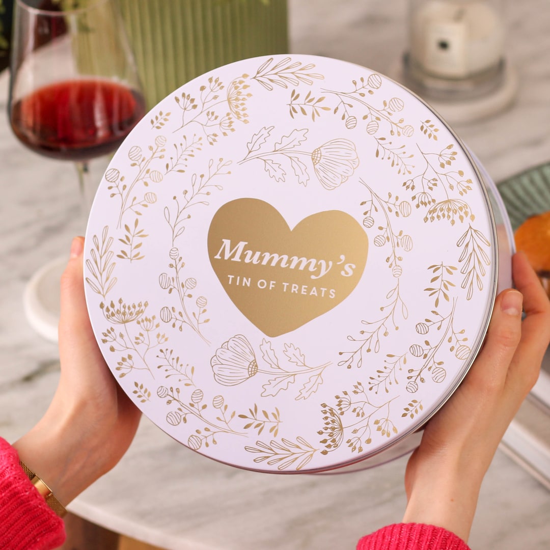 Personalised Gold Floral Cake Baking Tin for Mum, Personalized Cake Tin ...