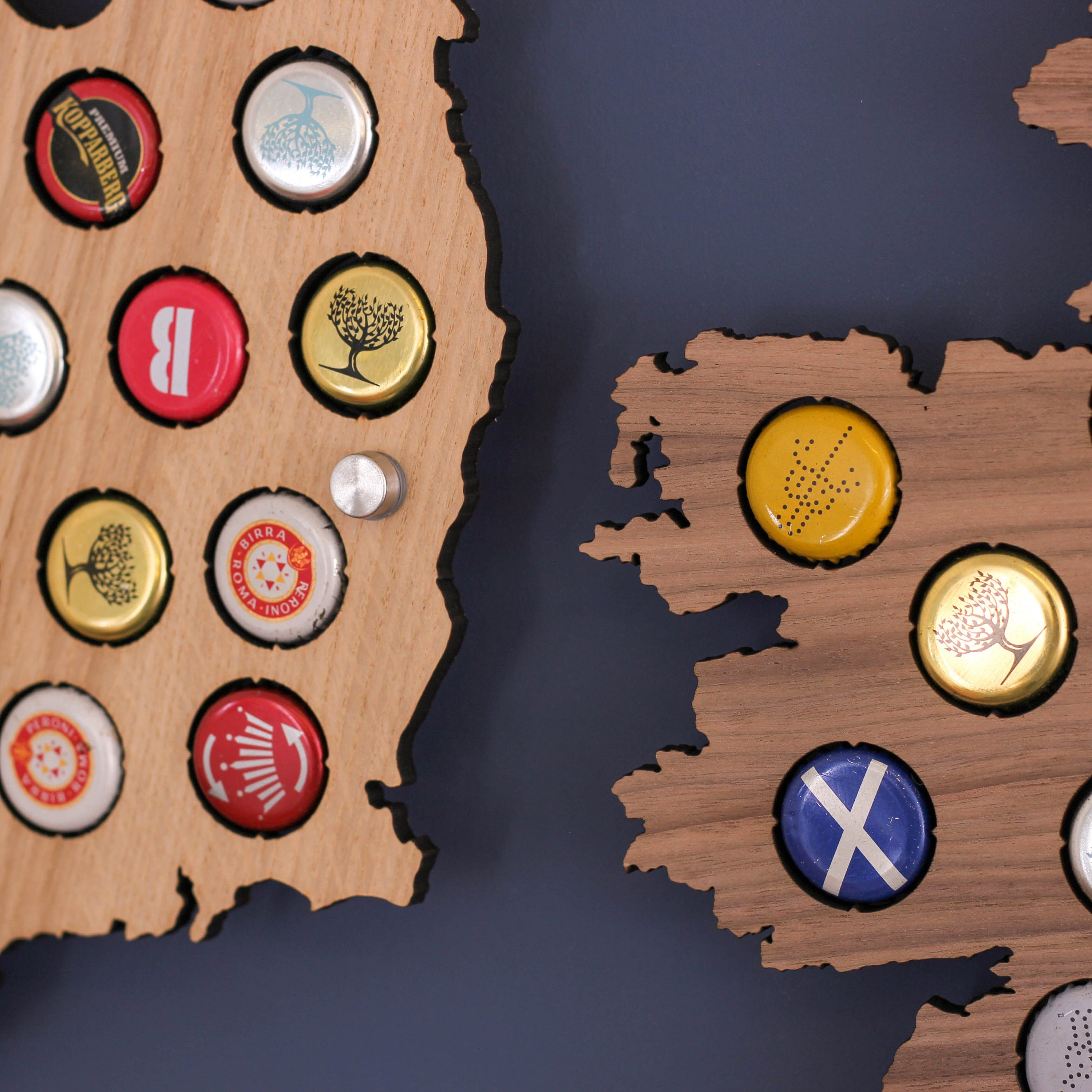 Personalised Ireland Beer Cap Map Wall Art, Beer Cap Collector, Beer ...