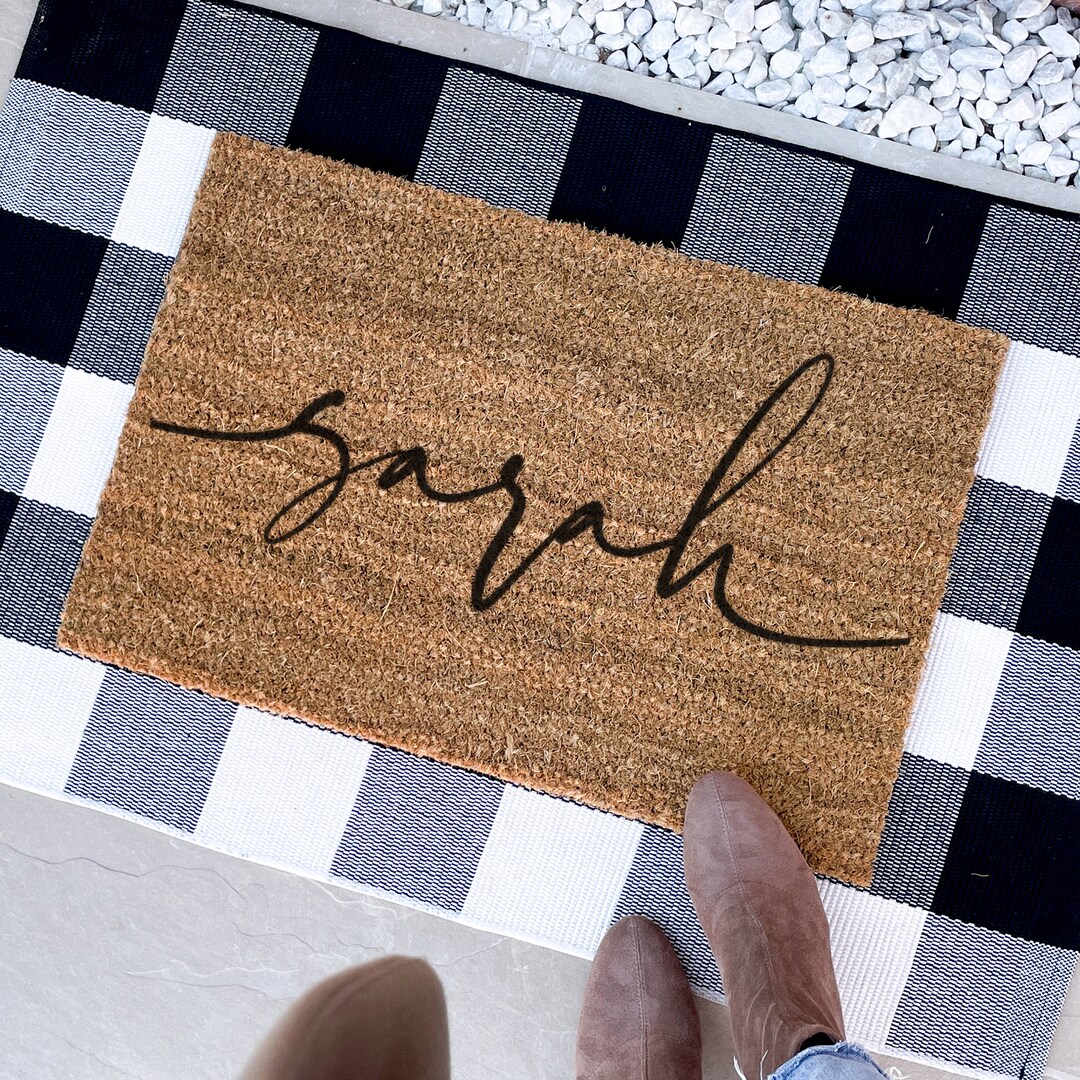 Personalised Script Font Doormat First Home Gift, Personalized Doormat ...