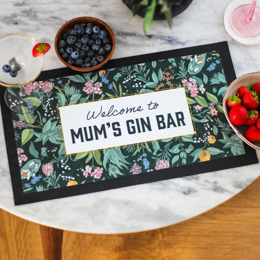 Personalised Drinks and Cocktail Home Bar Runner, Custom Bar Runner ...