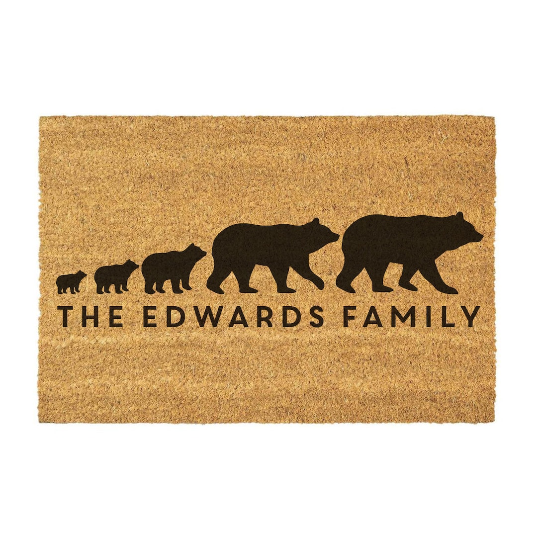 Personalised Bear Family Door Mat Personalized Door Mat - Etsy