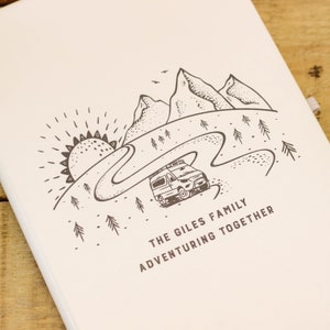 Personalised Camper Van Travel Adventure Notebook, Personalised Travel ...