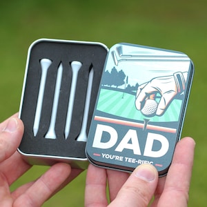 Personalised Retro Mini Golf Tin With Tees | Customisable Golf Gifts ...