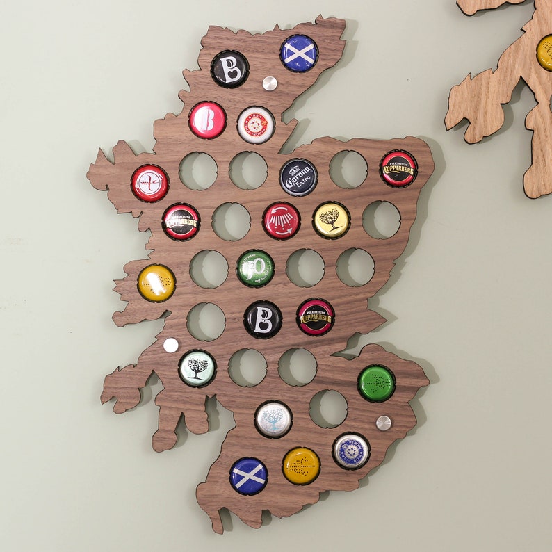 Personalised Scotland Beer Cap Map Wall Art | Etsy