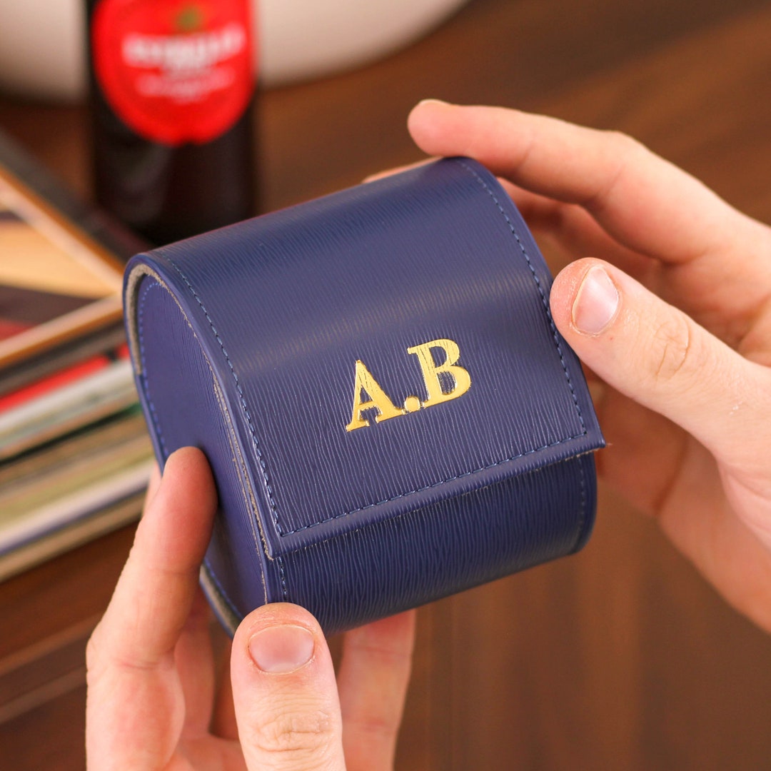 Personalised Single Watch Travel Case Holder, Pocket Watch Case, Watch ...