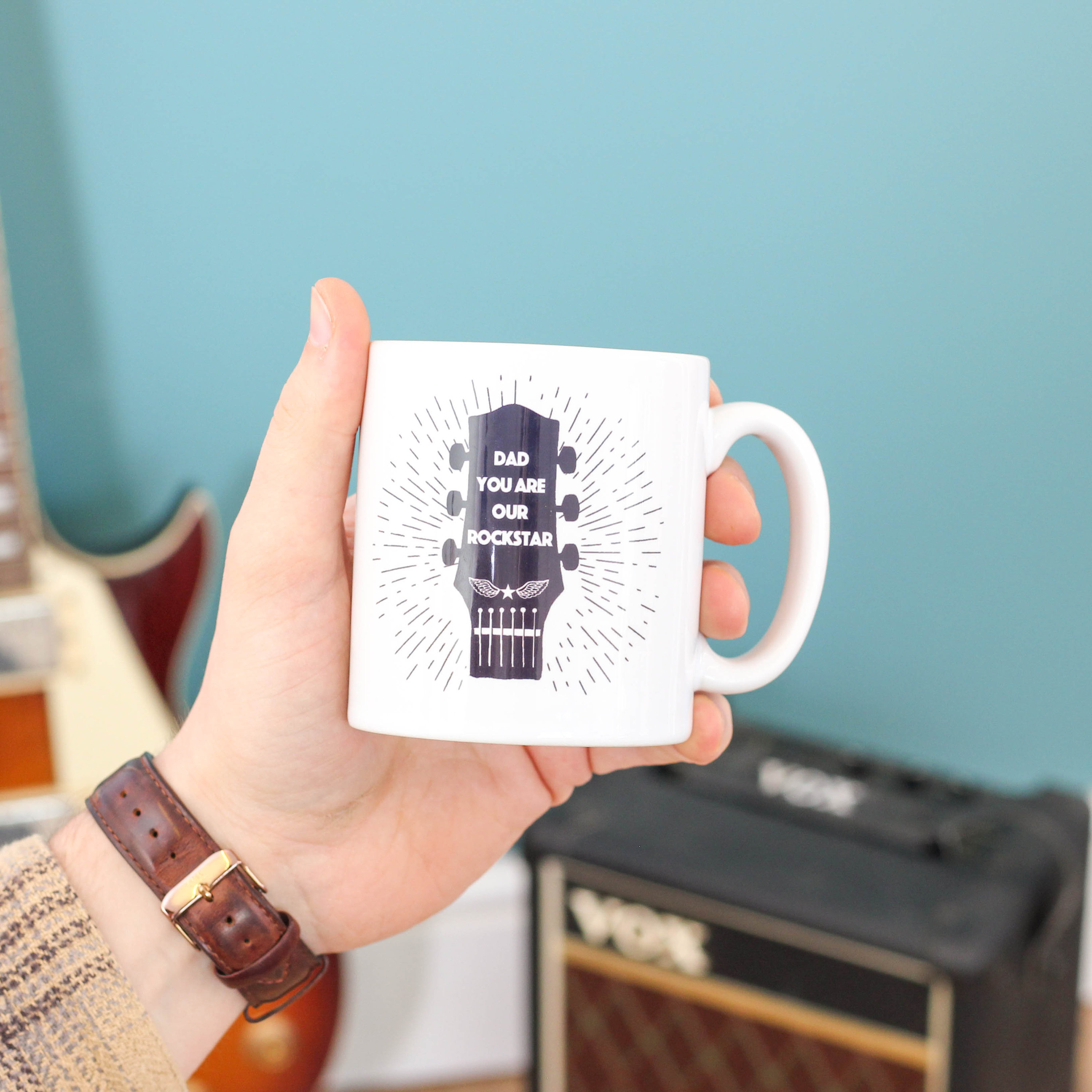 Personalised Rockstar Guitar Mug Gift for the Home, Guitar Coffee Mug ...