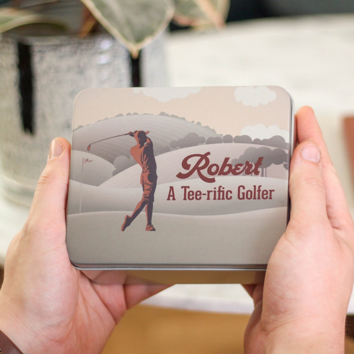 Personalised Retro Golf Tin Gift Set for Him, Custom Golf Ball, Golf ...
