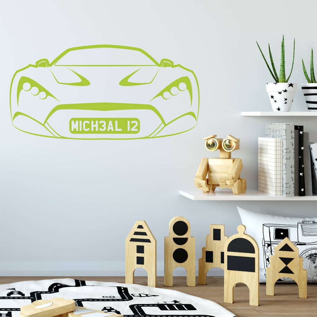 Personalised Sports Car Wall Sticker - Etsy UK