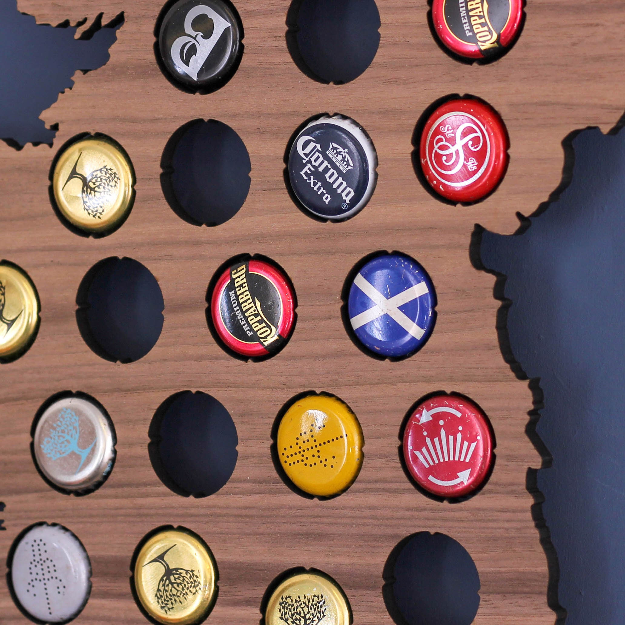 Personalised Ireland Beer Cap Map Wall Art, Beer Cap Collector, Beer ...