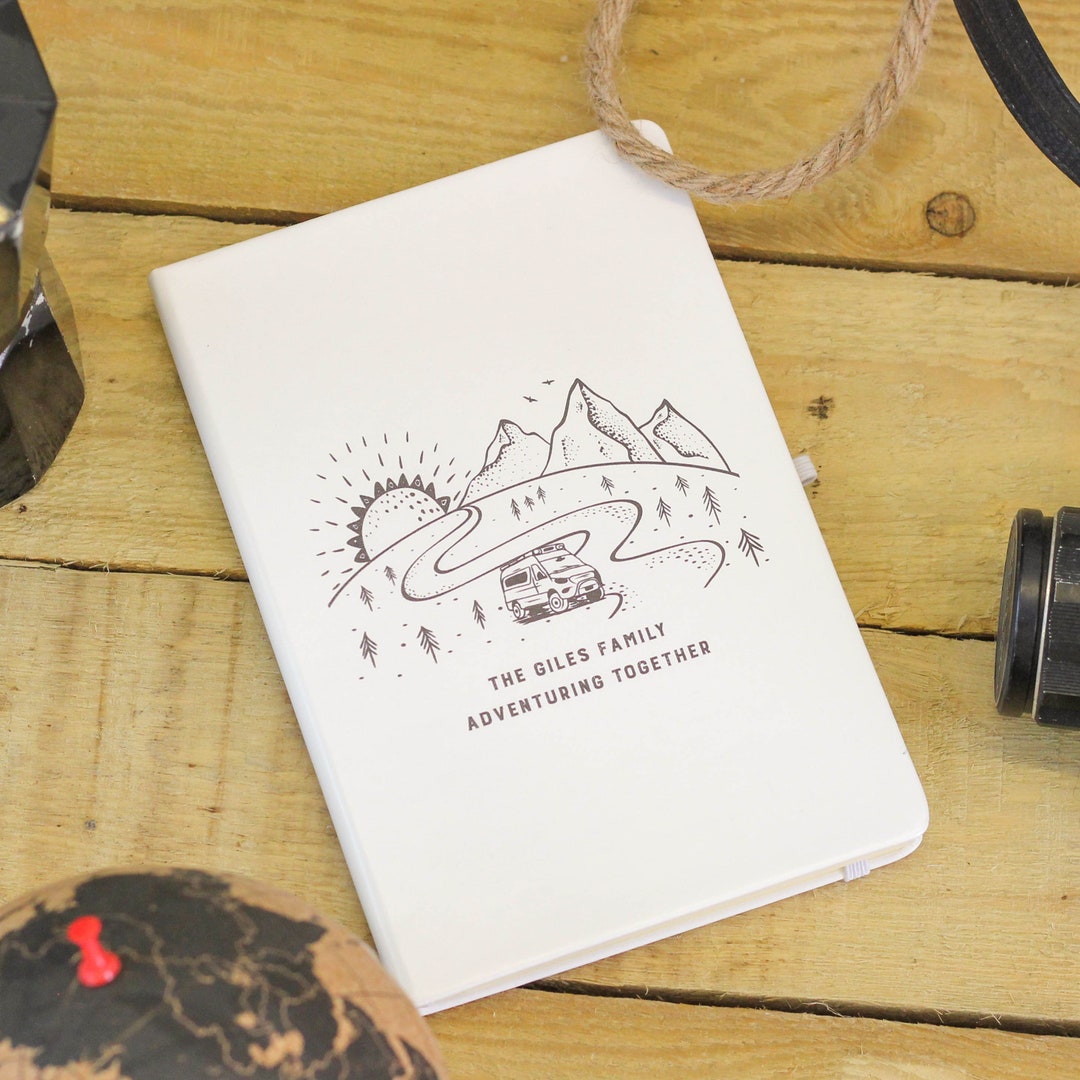 Personalised Camper Van Travel Adventure Notebook, Personalised Travel ...
