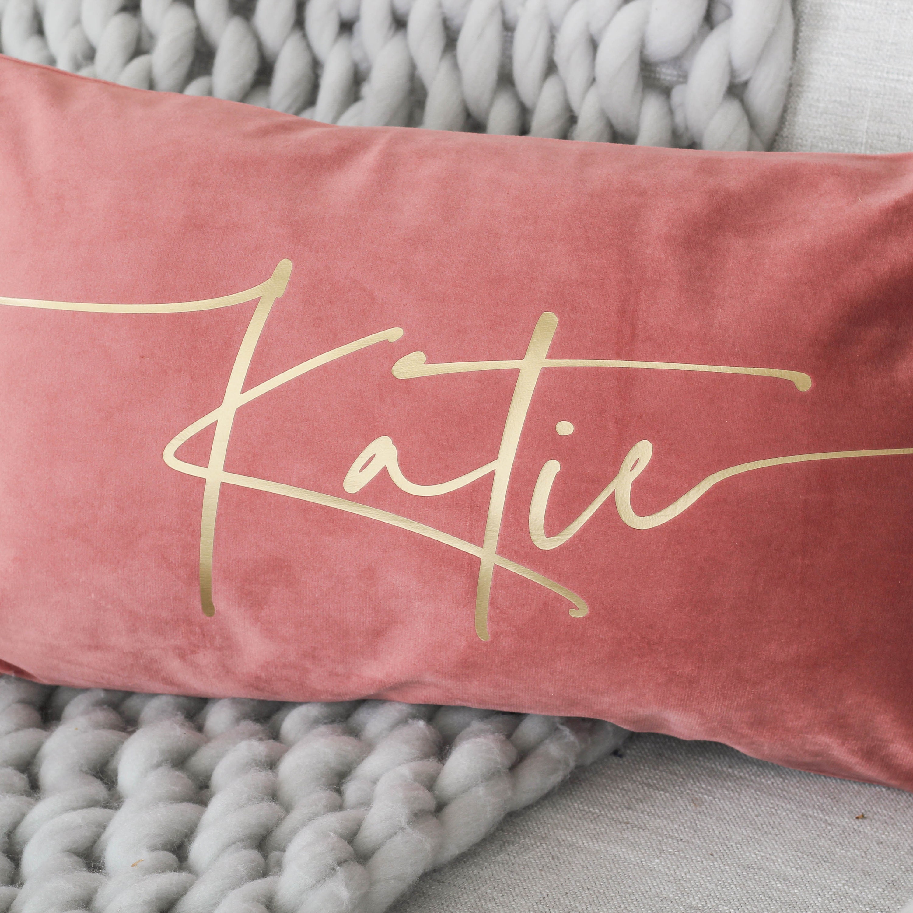 Personalised Script Font Name Velvet Cushions, Personalised Cushions ...