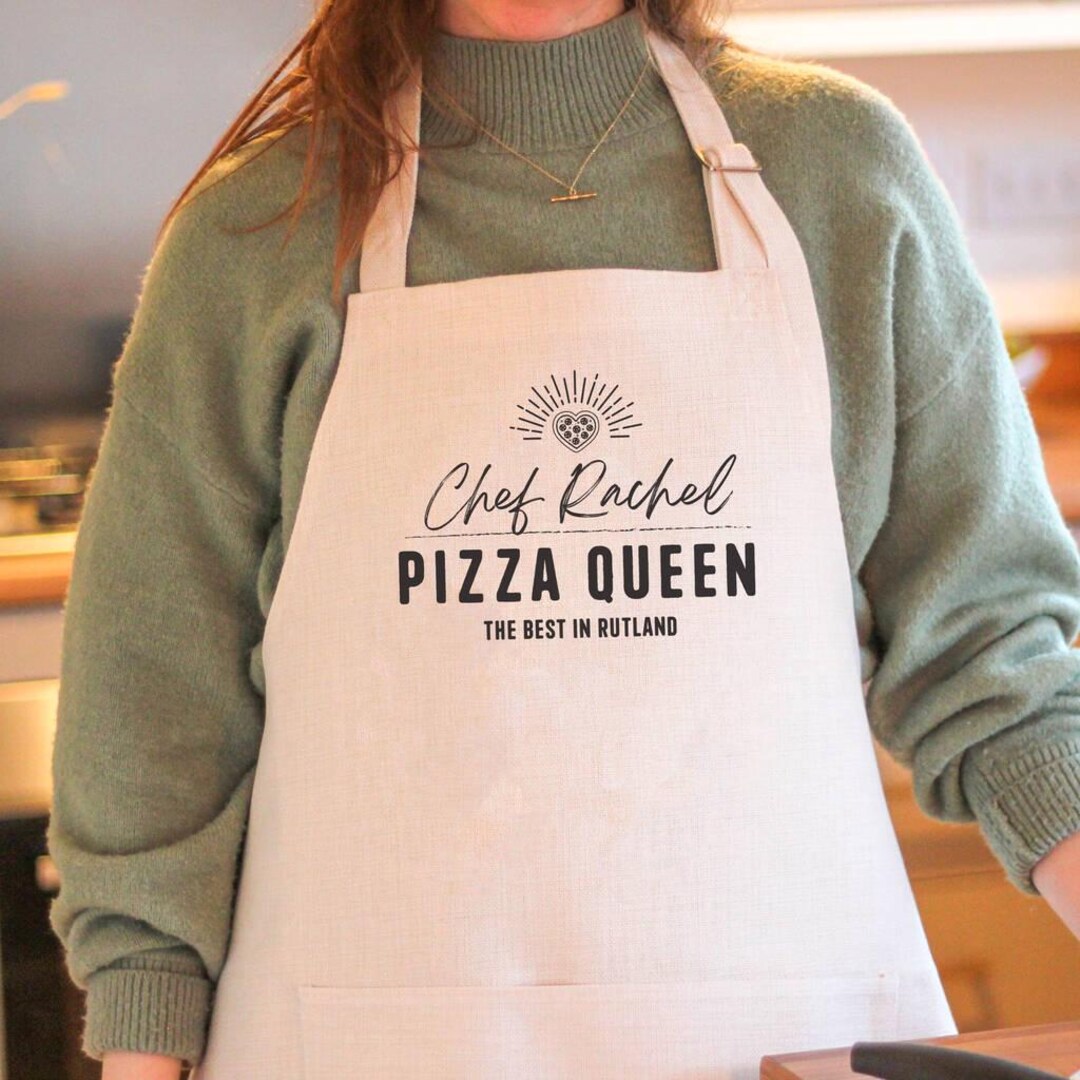 Personalised Pizza Queen Apron Gift for Home Cooking Kitchen Present ...