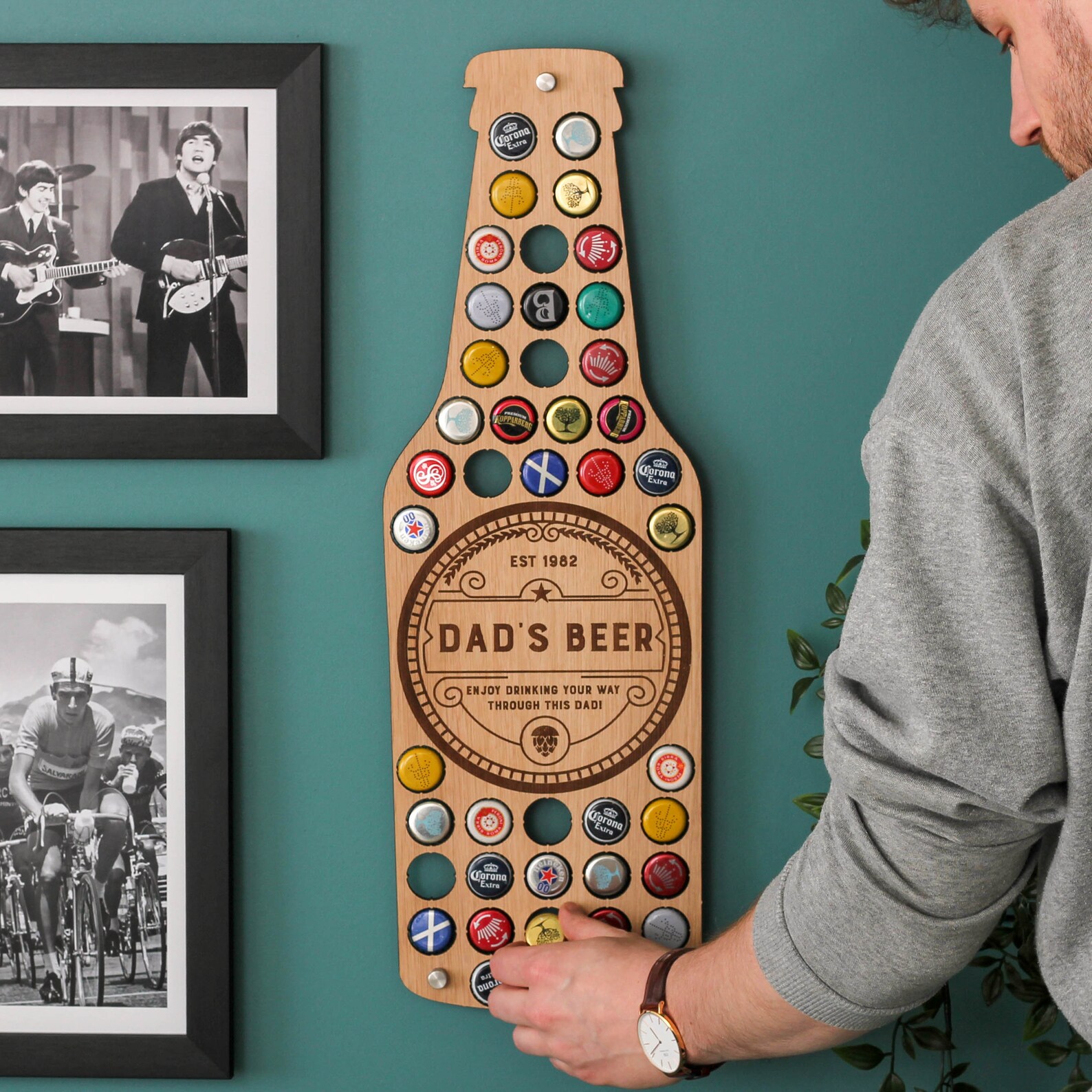 Personalised Beer Bottle Wall Art for the Home Beer Cap | Etsy