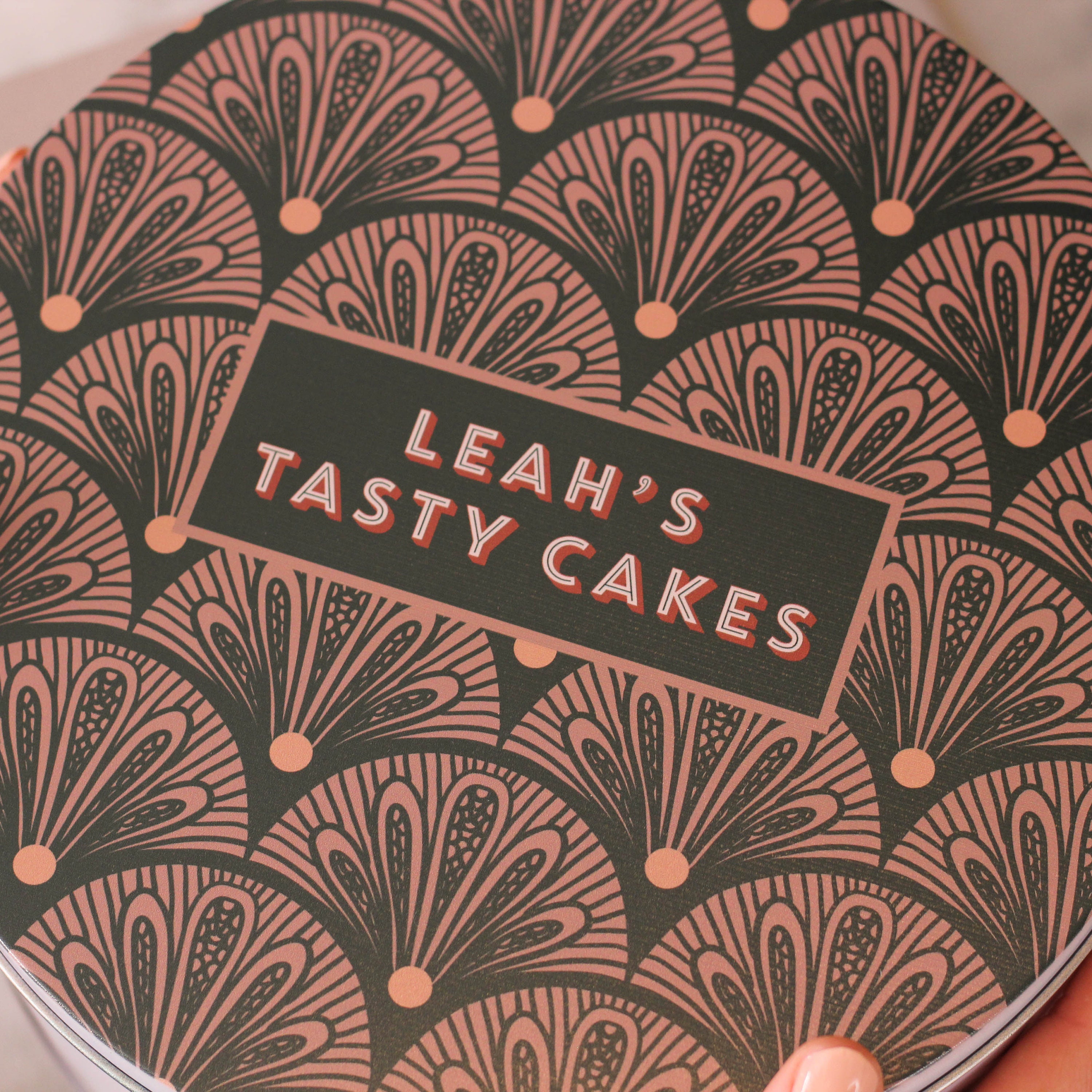 Personalised Art Deco Baking Cake Tin Gift, Personalised Cake Tin, Cake ...