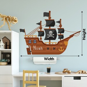 Personalised Pirate Ship Wall Sticker Room Decor Art, Pirate Ship Decal ...