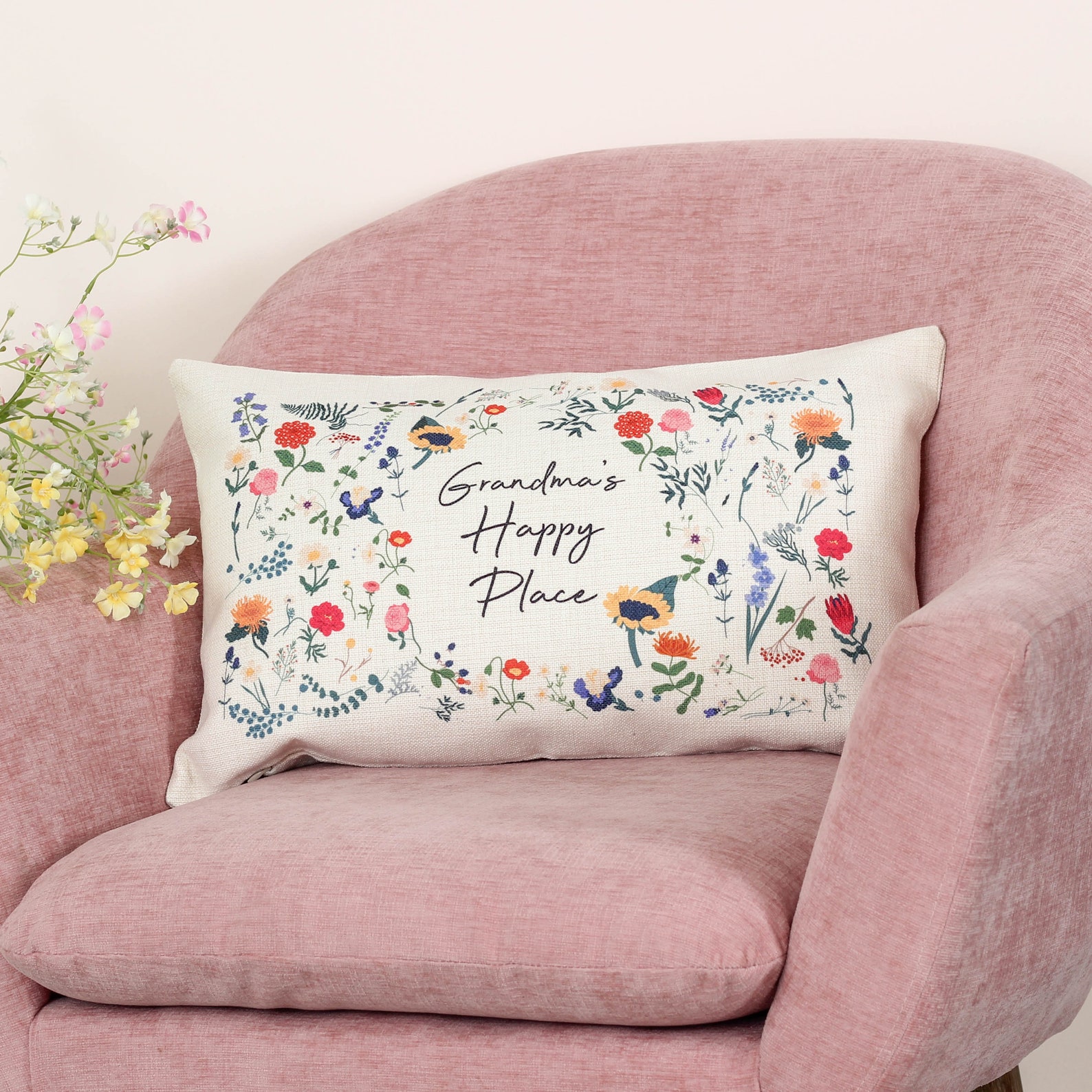 Personalised Botanical Floral Cushion for the Home - Etsy