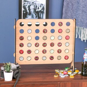 Beer Bottle Cap Collector Match Four in A Row Game, Bottle Top ...