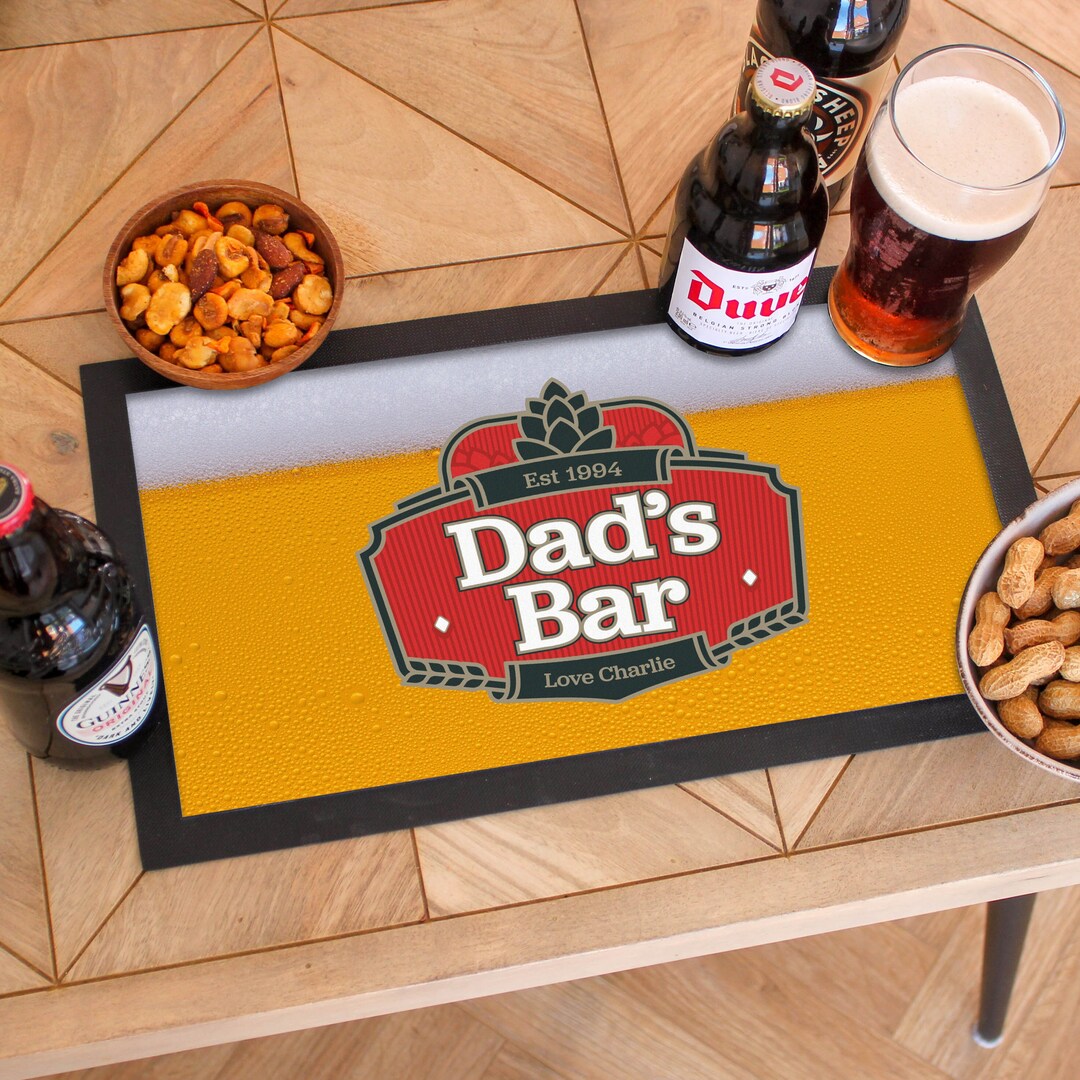 Personalised Beer Foam Bar Runner for Home Pub, Custom Bar Runner, Man ...