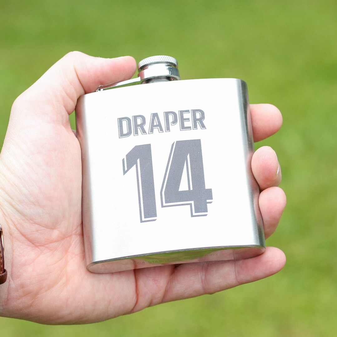 Personalised Football Hip Flask Gift for Dad | Premium Whiskey Hip ...
